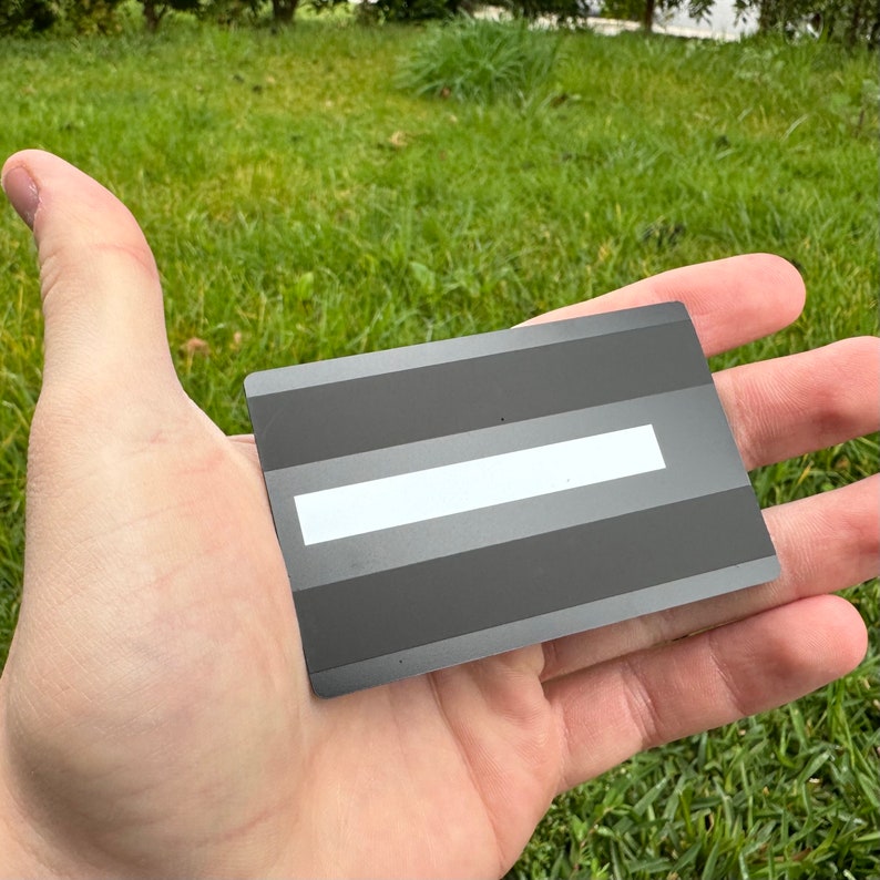 Heavy ATM Card W/magnetic Strip EMV Chip Double Card Matte Black Metal ...