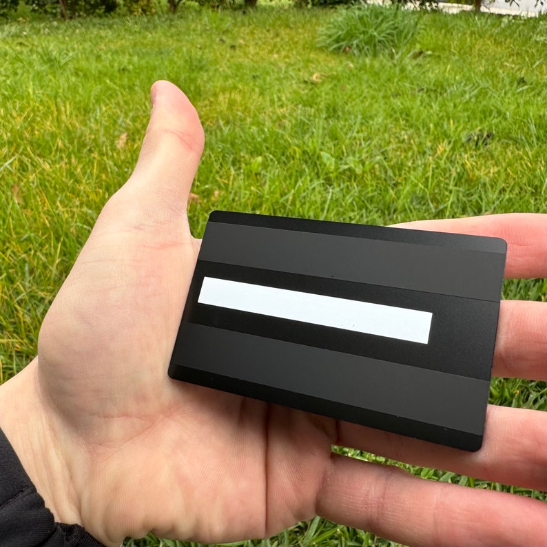 Heavy ATM Card W/magnetic Strip EMV Chip Double Card Matte Black Metal ...