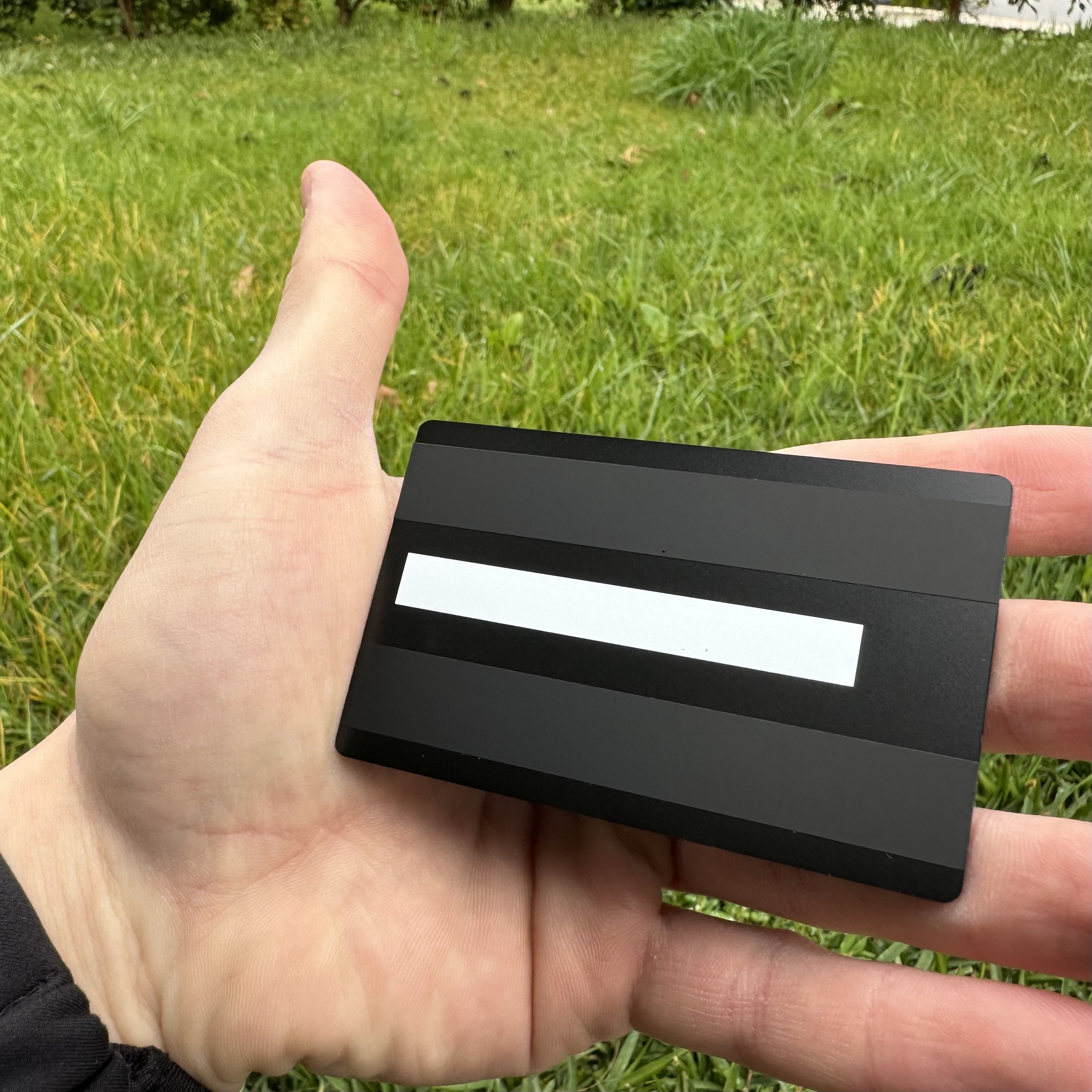 Heavy ATM Card W/magnetic Strip EMV Chip Double Card Matte Black Metal ...