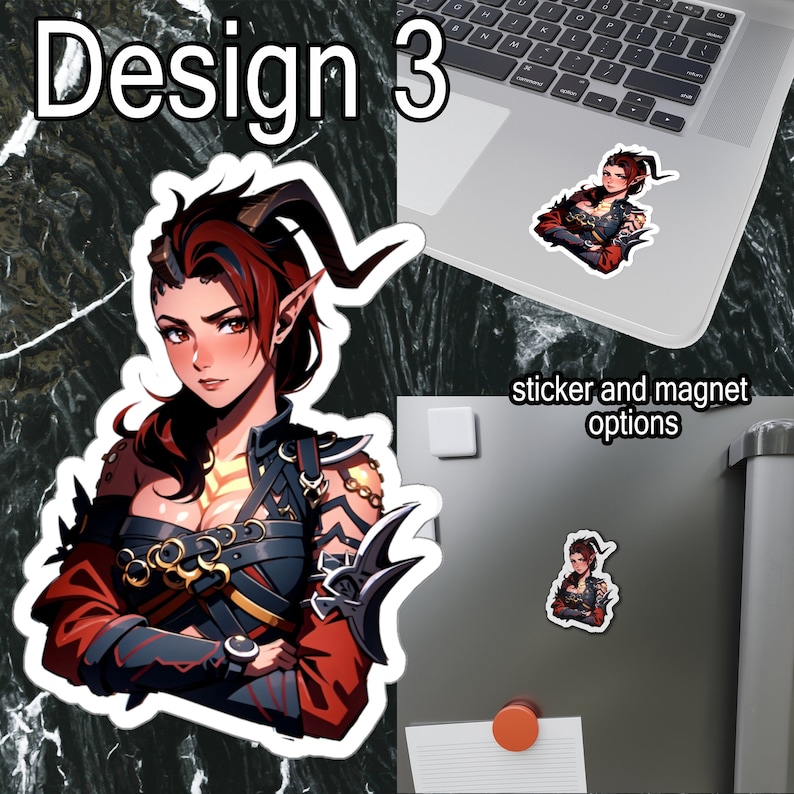 Karlach BG3 Glossy Finish Vinyl Sticker Flexible Vinyl Magnet Fan Art ...
