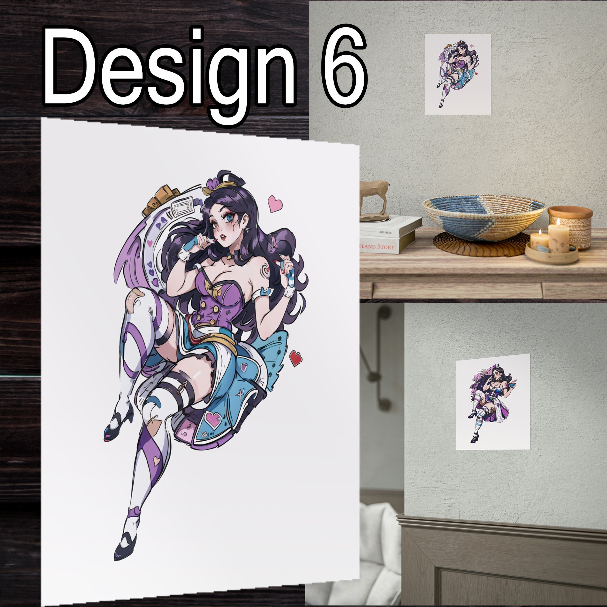 Whimsical Wonderland: Pin-up Characters Alice, Mad Hatter, Cheshire ...