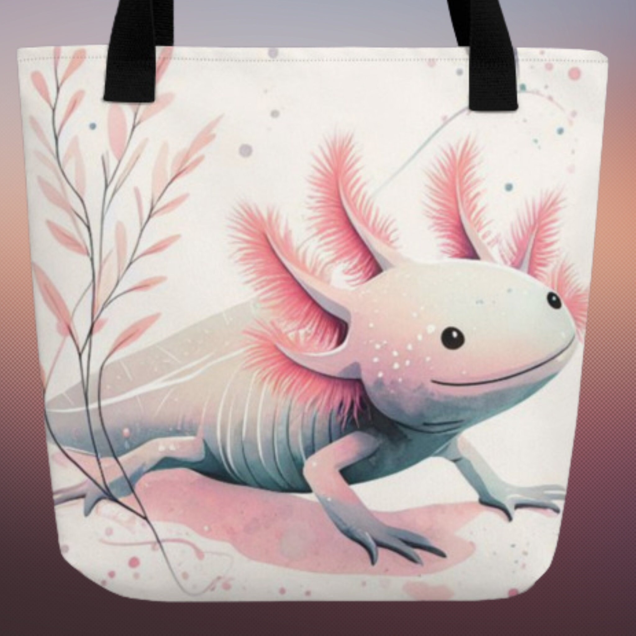 Axolotl Tote Bag With Cute Animals for Over the Shoulder Purse - Etsy