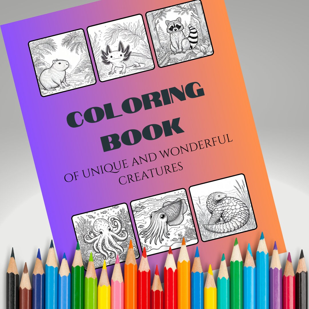 Unique and Wonderful Animals for Coloring Digital Dowload Coloring Book ...
