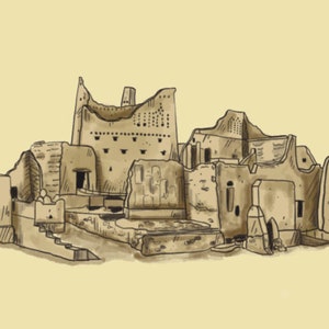 Medieval, Middle East Arabic Najd Architecture Icons Set for the ...