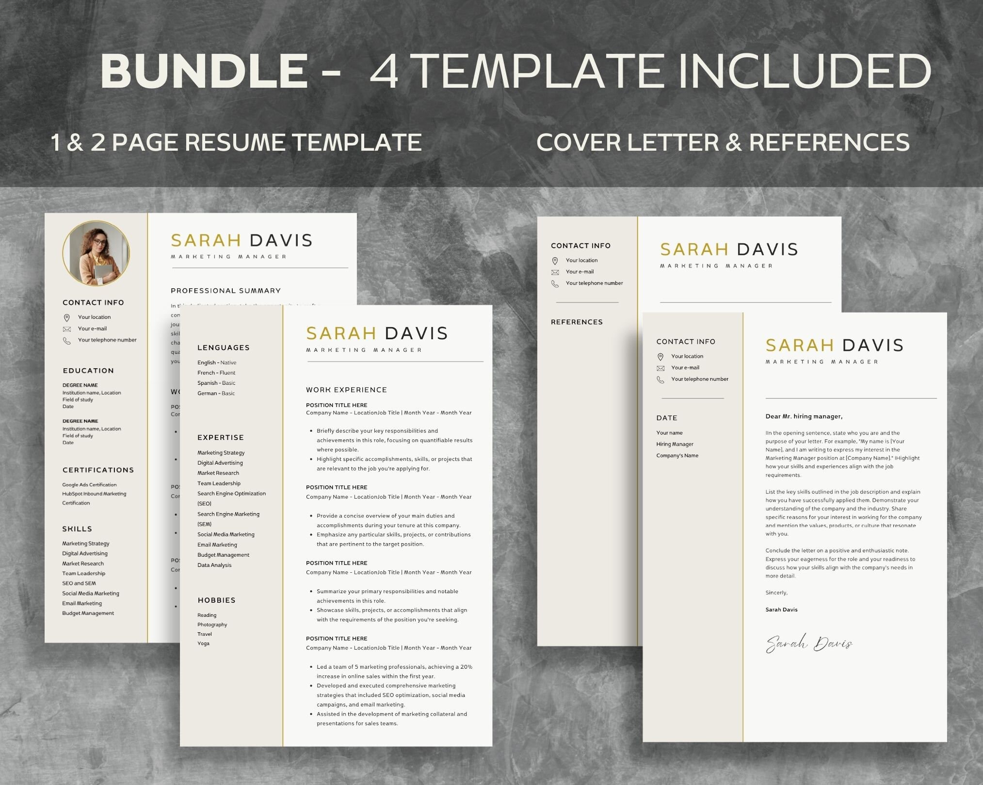 Digital Resume Template CV Template for Canva Clean Modern - Etsy