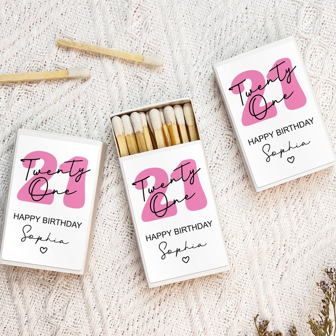 Twenty-one Birthday Matches, Custom 21st Birthday Matchbooks, Bulk ...