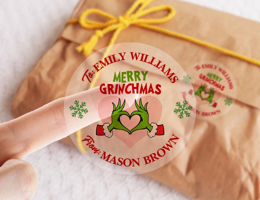 Christmas Grinch Gift Tags/merry Grinchmas Gift Stickers/festive Grinch ...