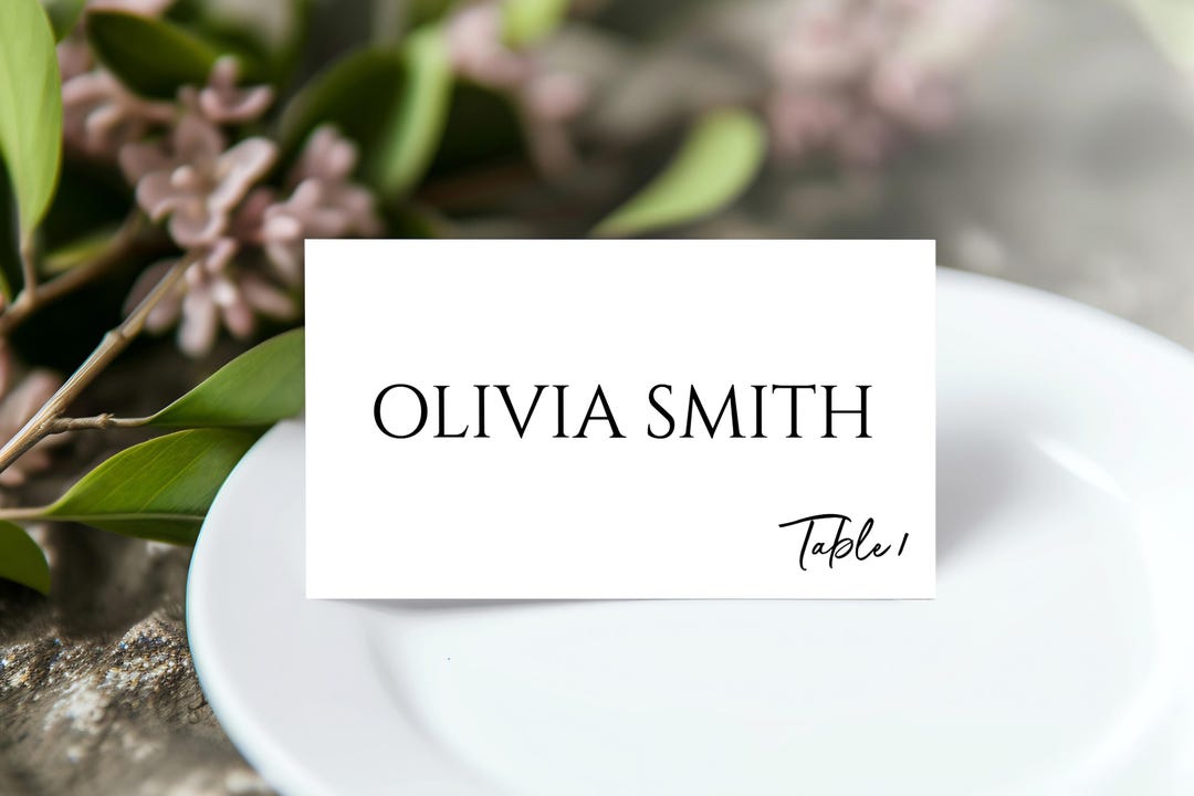 Wedding Elegant Place Cards in Bulk, Custom Placement Cards, Modern Minimalist Place Cards ...