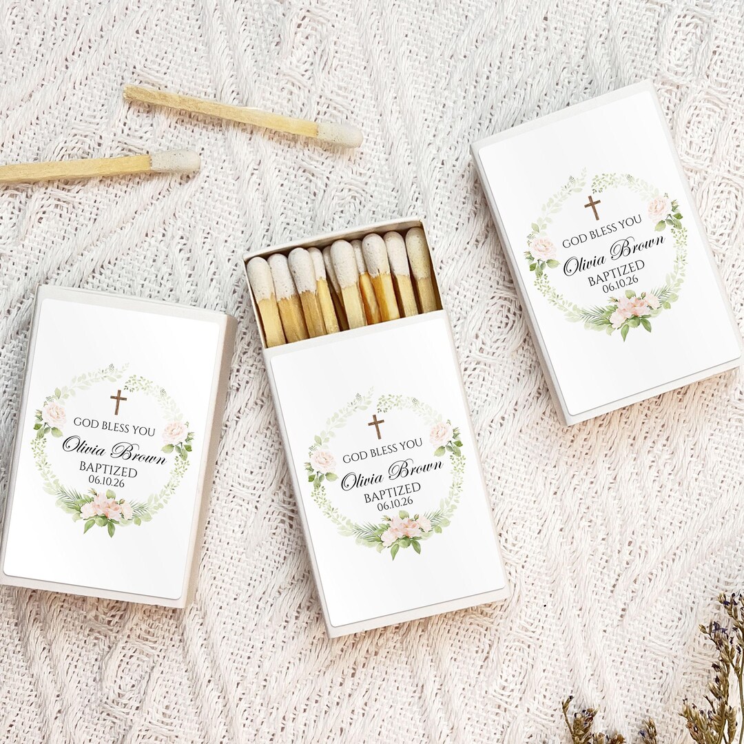 Customized Matchboxes for a Baptism Party/god Bless You/mi Bautizo ...