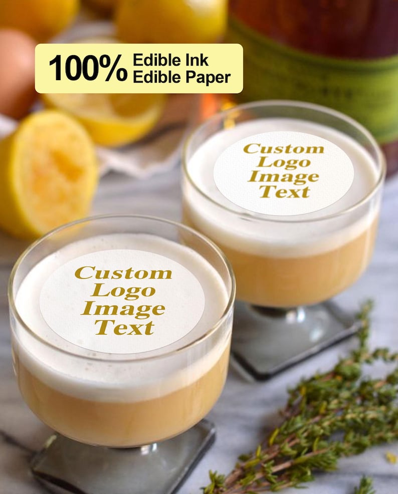 Custom Logo Cocktail Toppers, Logo Drink Toppers, Custom Edible Toppers ...