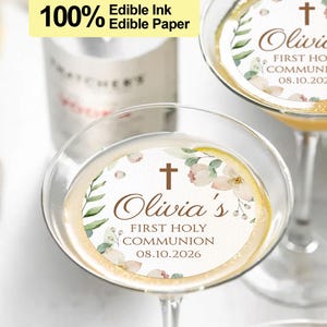 First Holy Communion Edible Cupcake Toppers, Baptism Party Cocktail ...