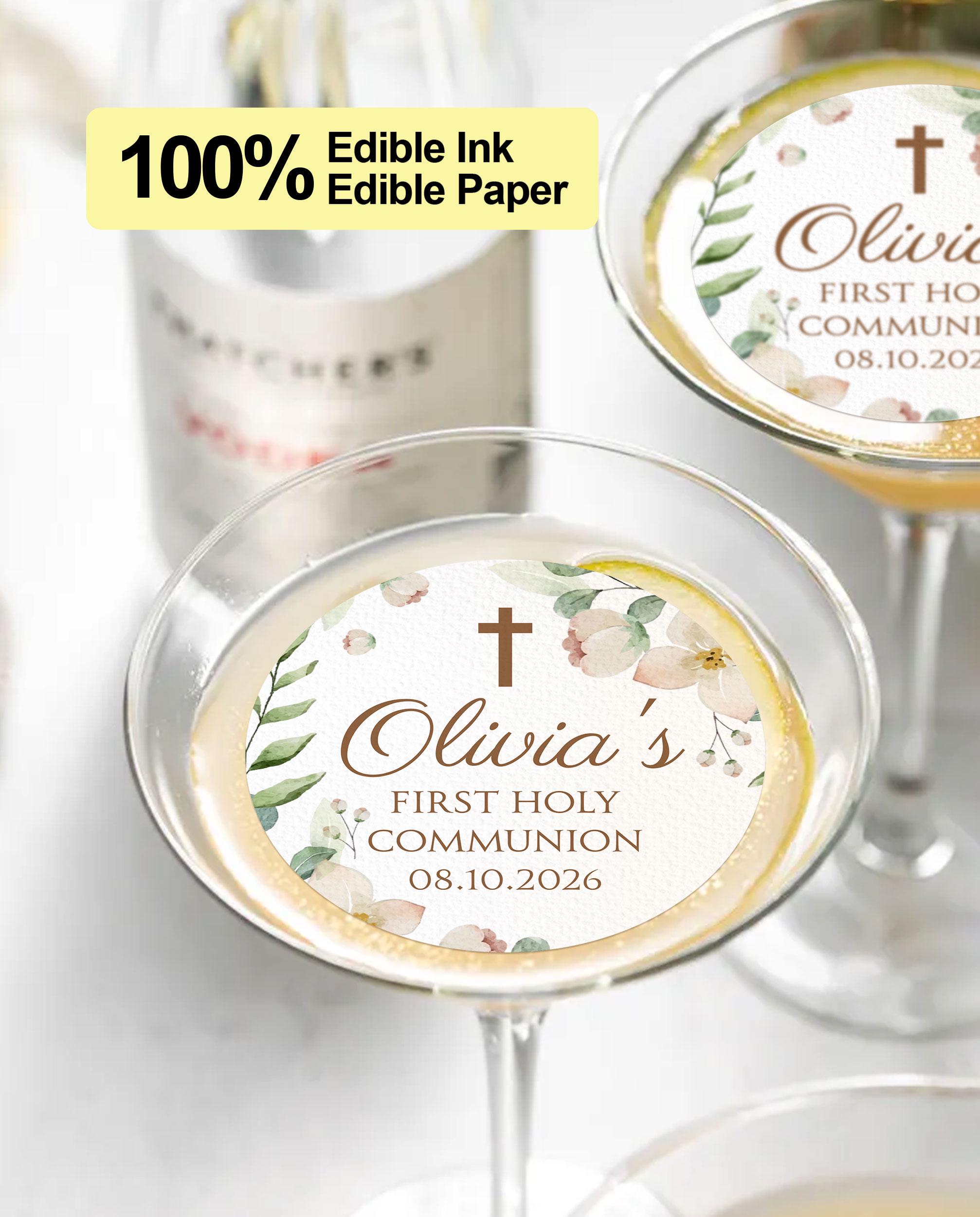 First Holy Communion Edible Cupcake Toppers, Baptism Party Cocktail ...