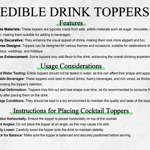 Edible Drink Toppers With Logo for Garnish Lovers Custom Logo Cocktail ...
