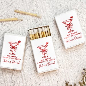 A Little Merry Cocktail Christmas Match Boxes/personalized Christmas ...