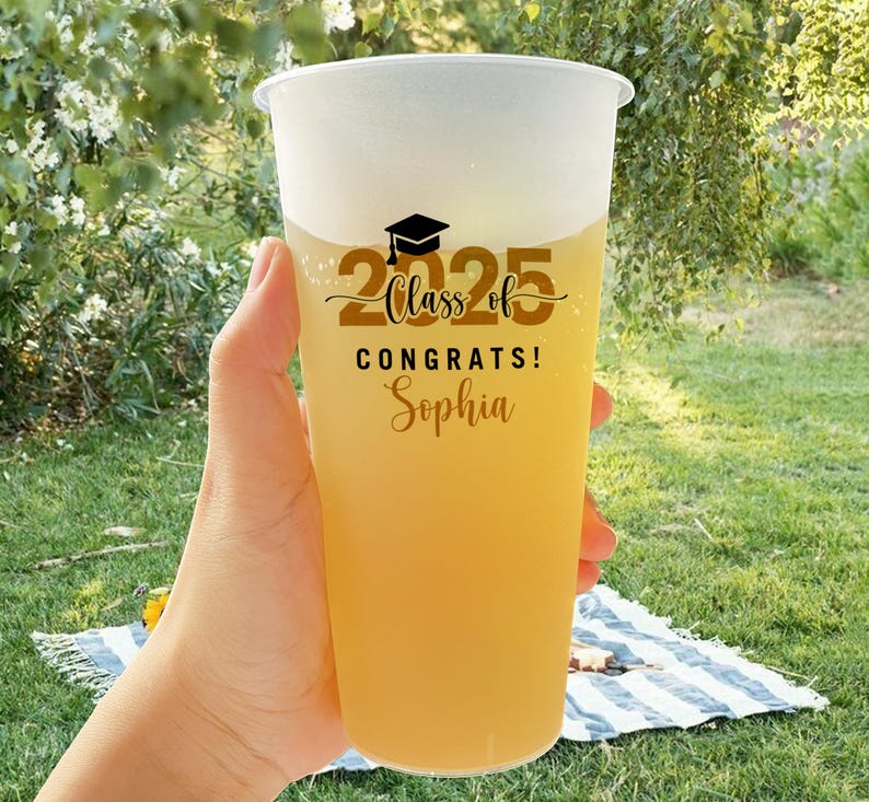 Congrats Grad Custom Graduation Frosted Cups/grad Party Drink Cup ...