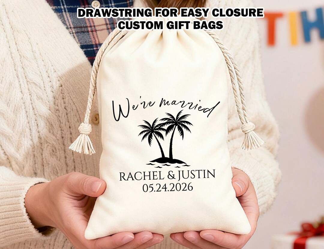 Personalized Wedding Favor Bags, Custom Names Drawstring Bag, Wedding Recovery Kits, Wedding ...