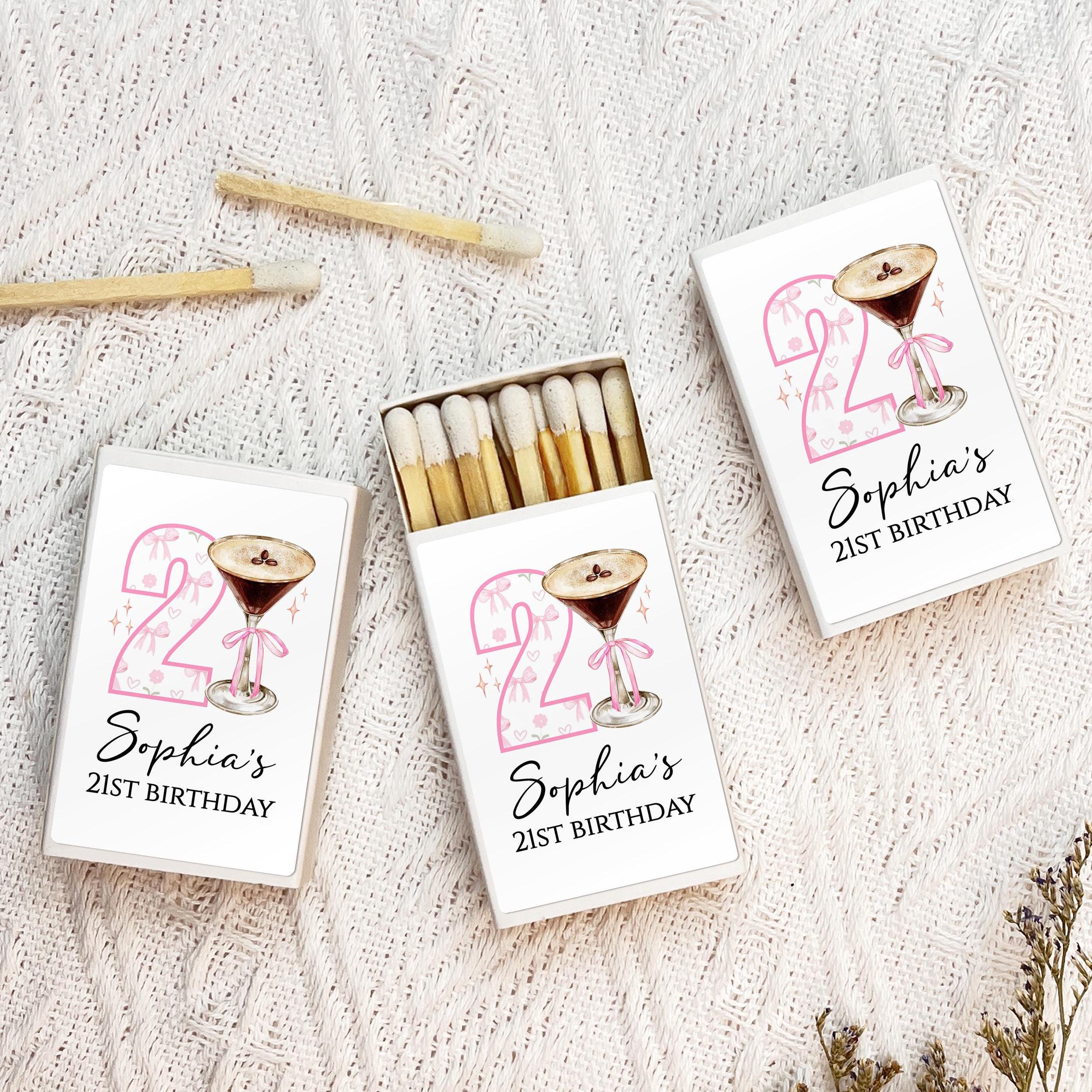 21st Birthday Party Favors Matches, Custom 21st Birthday Matchbox ...
