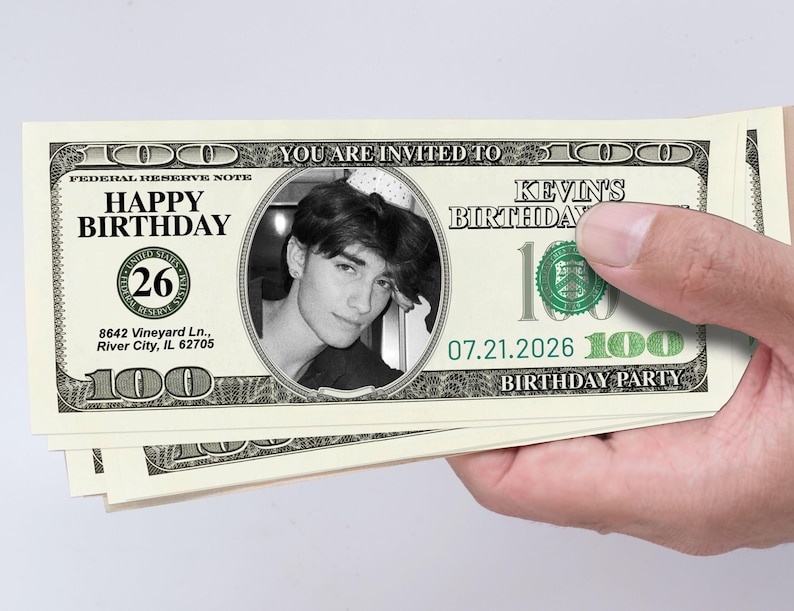 Custom 100 Dollar Bills for Birthday, Sweet 16/your Face on Money ...