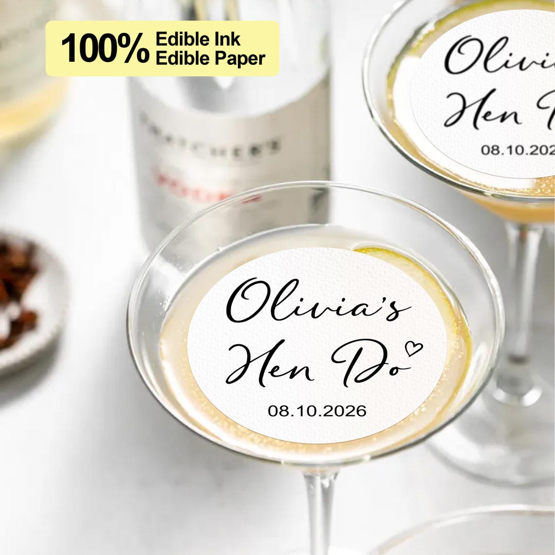 Custom Hen Do Party Cocktail Toppers, Personalized Edible Drink Toppers ...