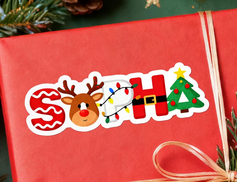 Personalized Christmas Gift Tag Stickers/custom Name Christmas Sticker ...