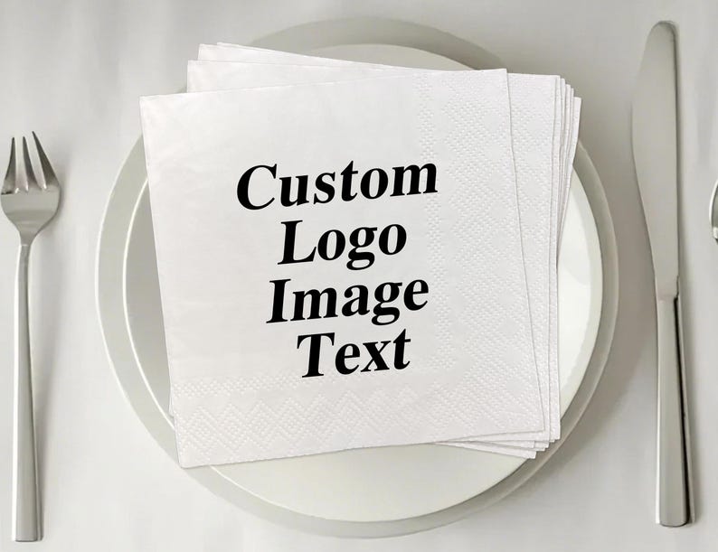 Custom Logo Napkins Personalized Printed Napkins Wedding Design ...