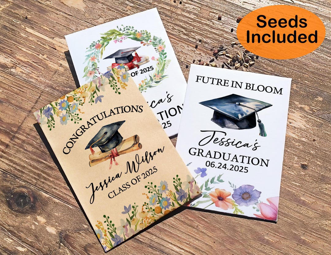 Custom Graduation Wildflower Seed Packet Graduation Seed Packets Favor ...