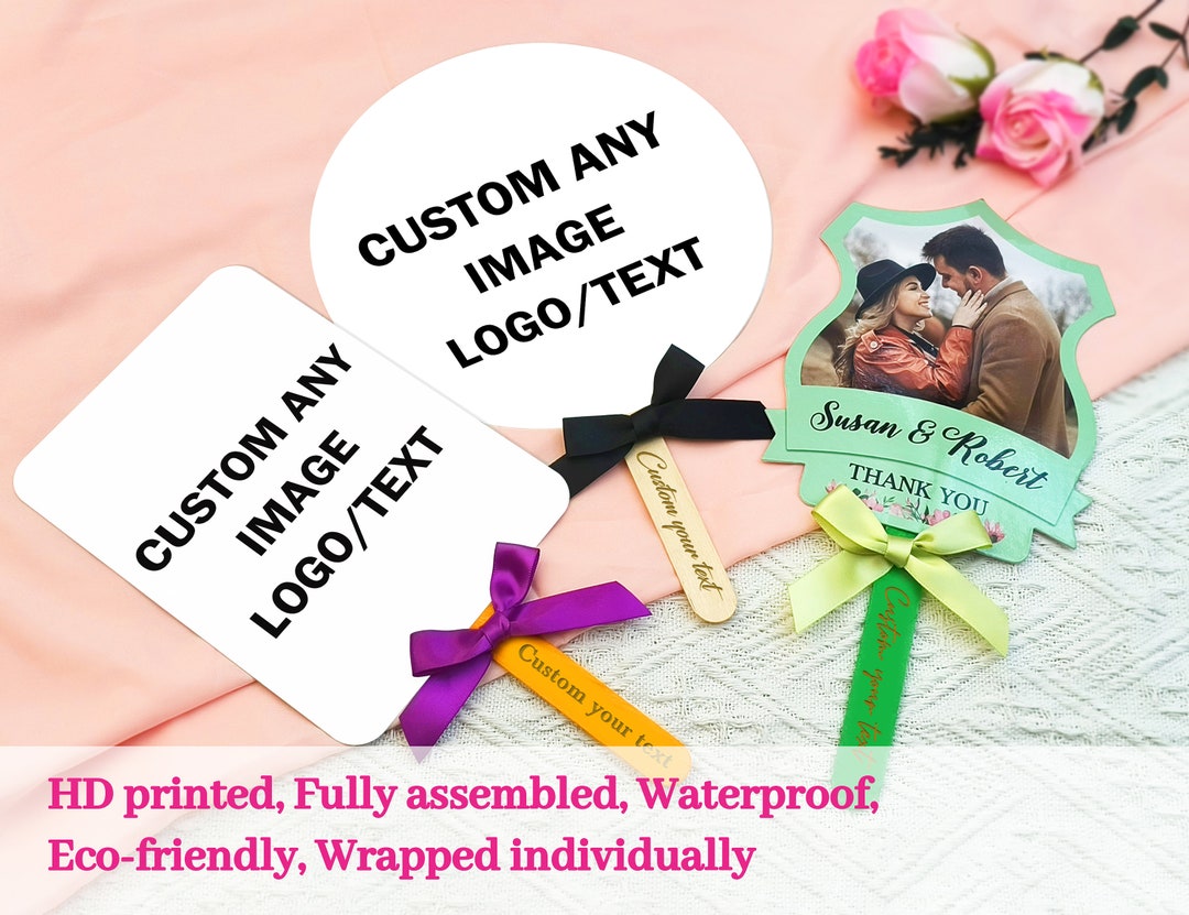Bulk Personalized Logo Favor Fans Double-sided Business Party Fan ...