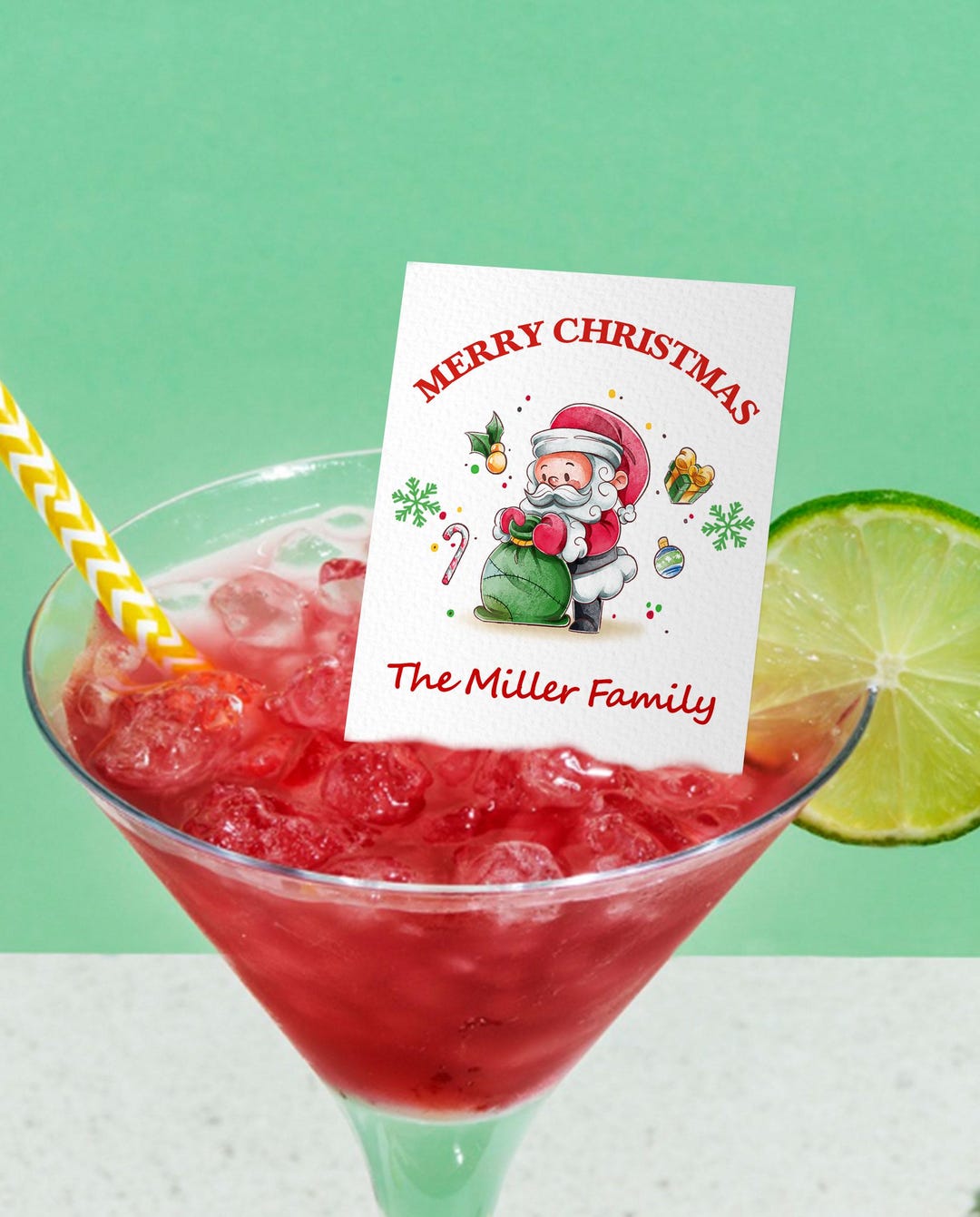 Edible Christmas Cocktail Toppers, Edible Drink Toppers, Christmas ...