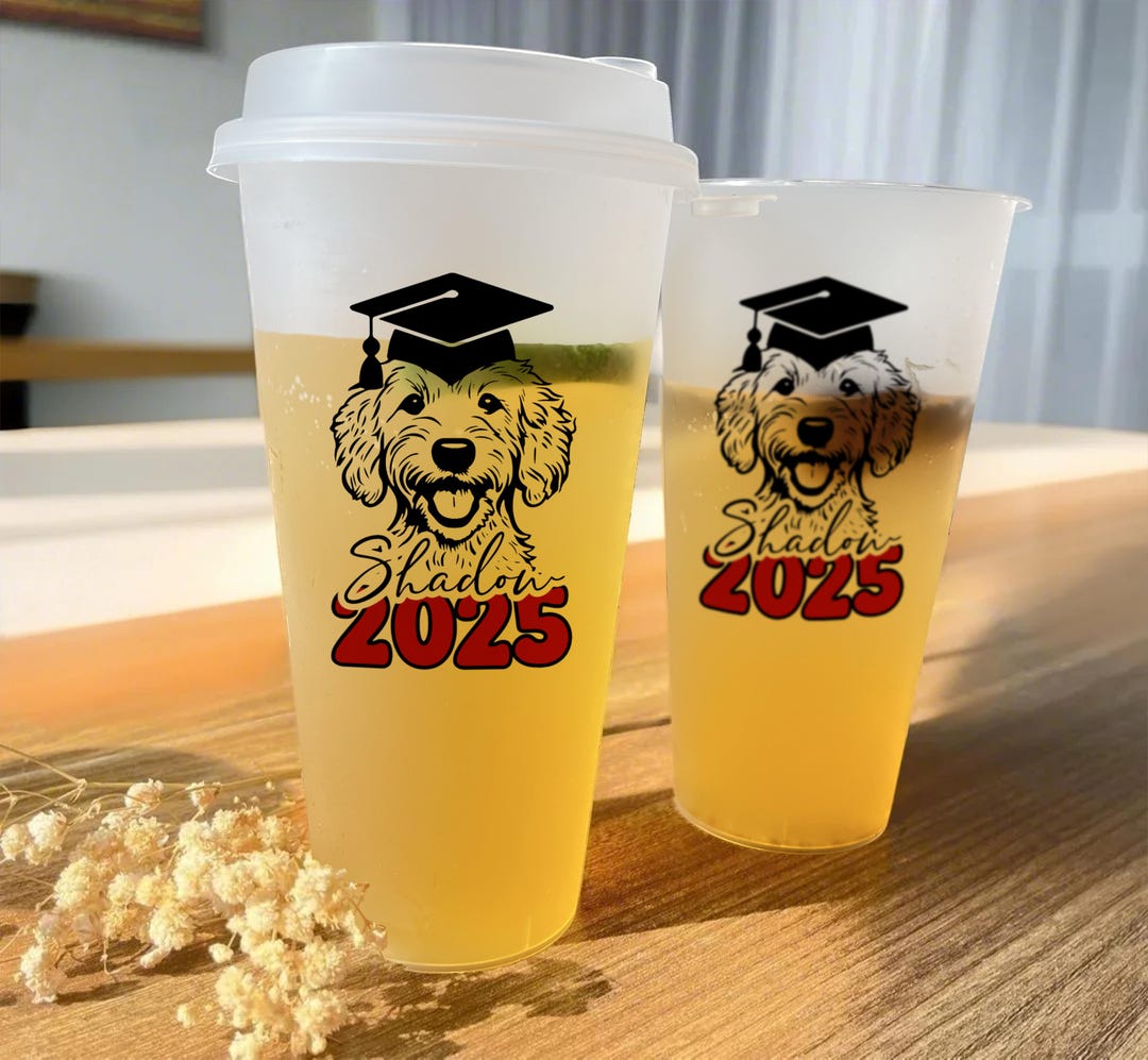 Custom Pet Graduation Party Cups/class of 2025 Dog Graduation Cups ...
