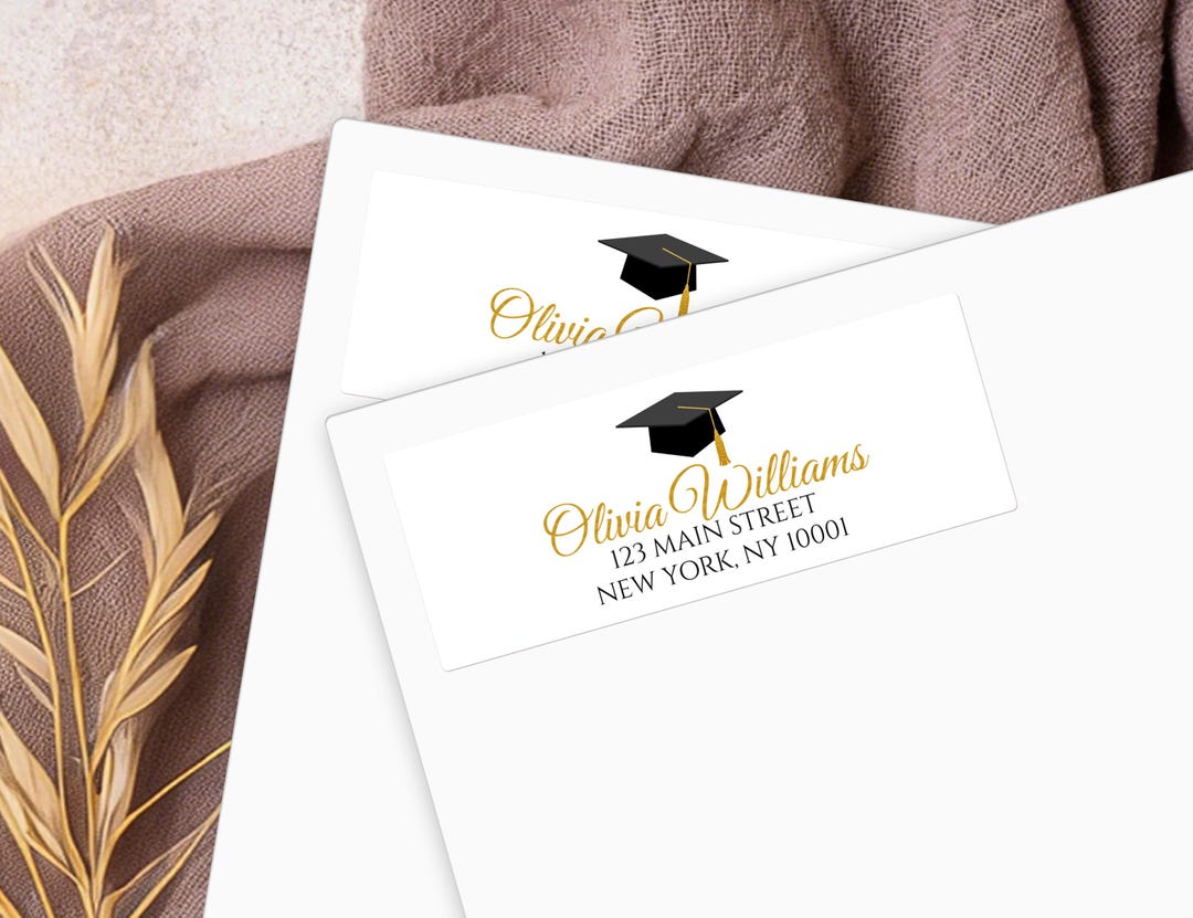 Graduation Address Labels/graduate Announcement Return Address Label ...