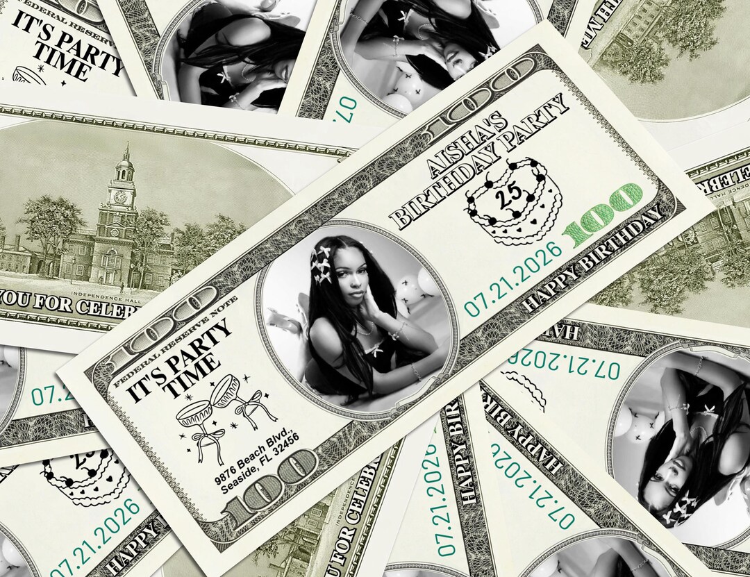 Custom 100 Dollar Bills for Birthday, Sweet 16/your Face on Money ...