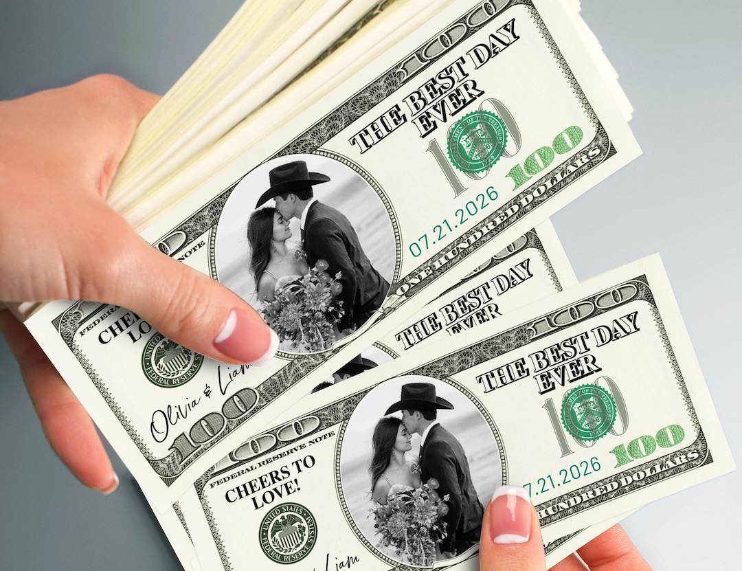 Personalized 100 Dollar Bills for Wedding, Bachelorette Party, Birthday ...