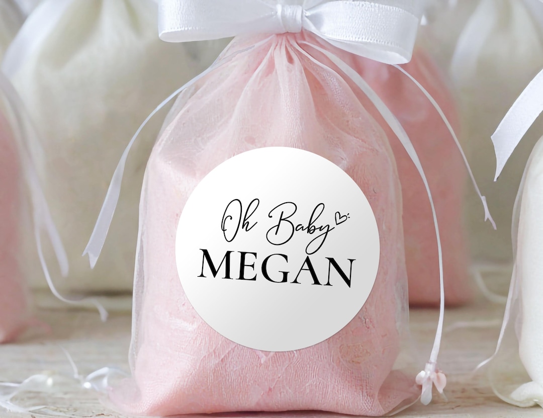 Round Custom Baby Name Stickers/custom Gift Labels for Baby Shower ...