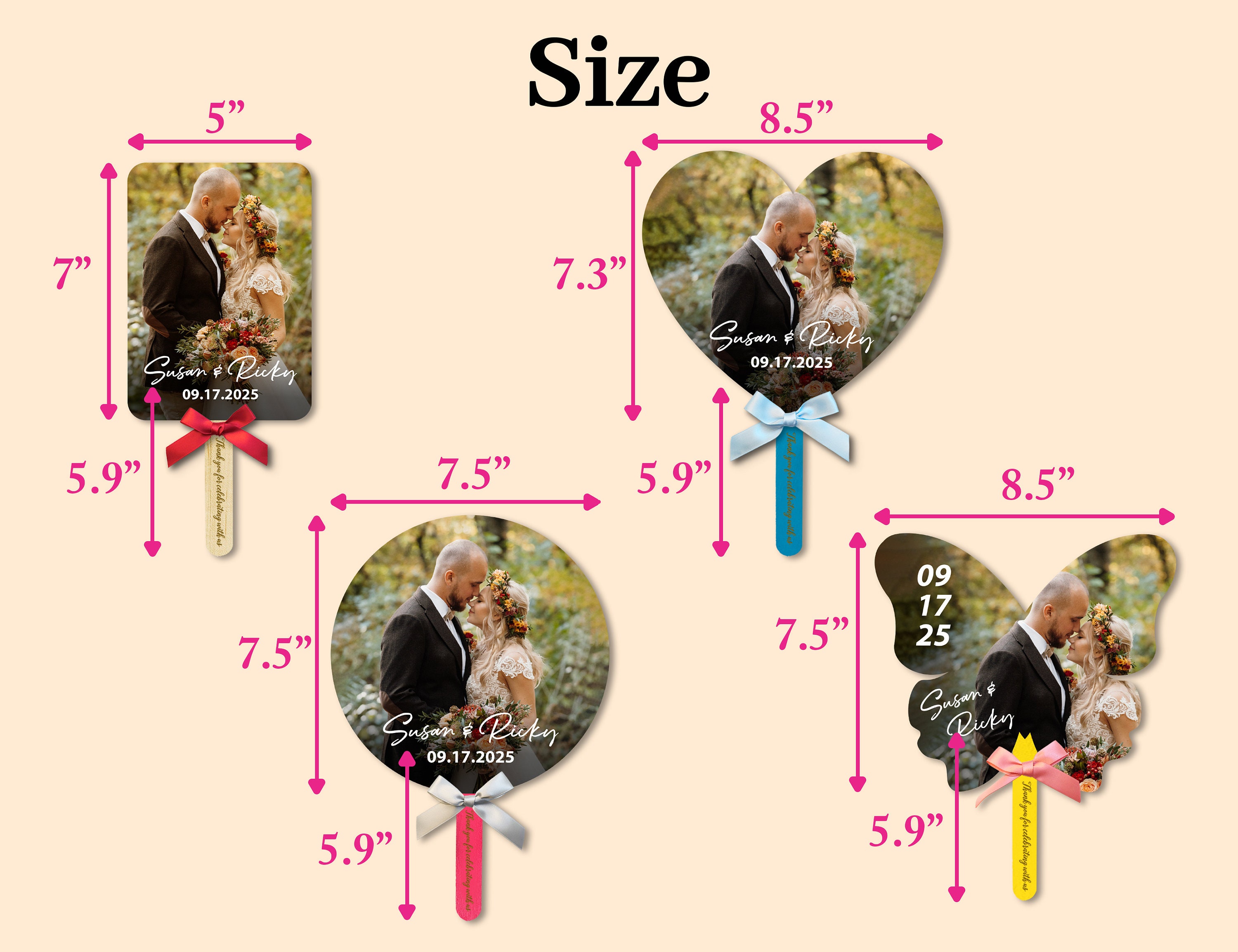 Wedding Timeline Photo Program Fans With Bowtie Assembled Beach Wedding ...