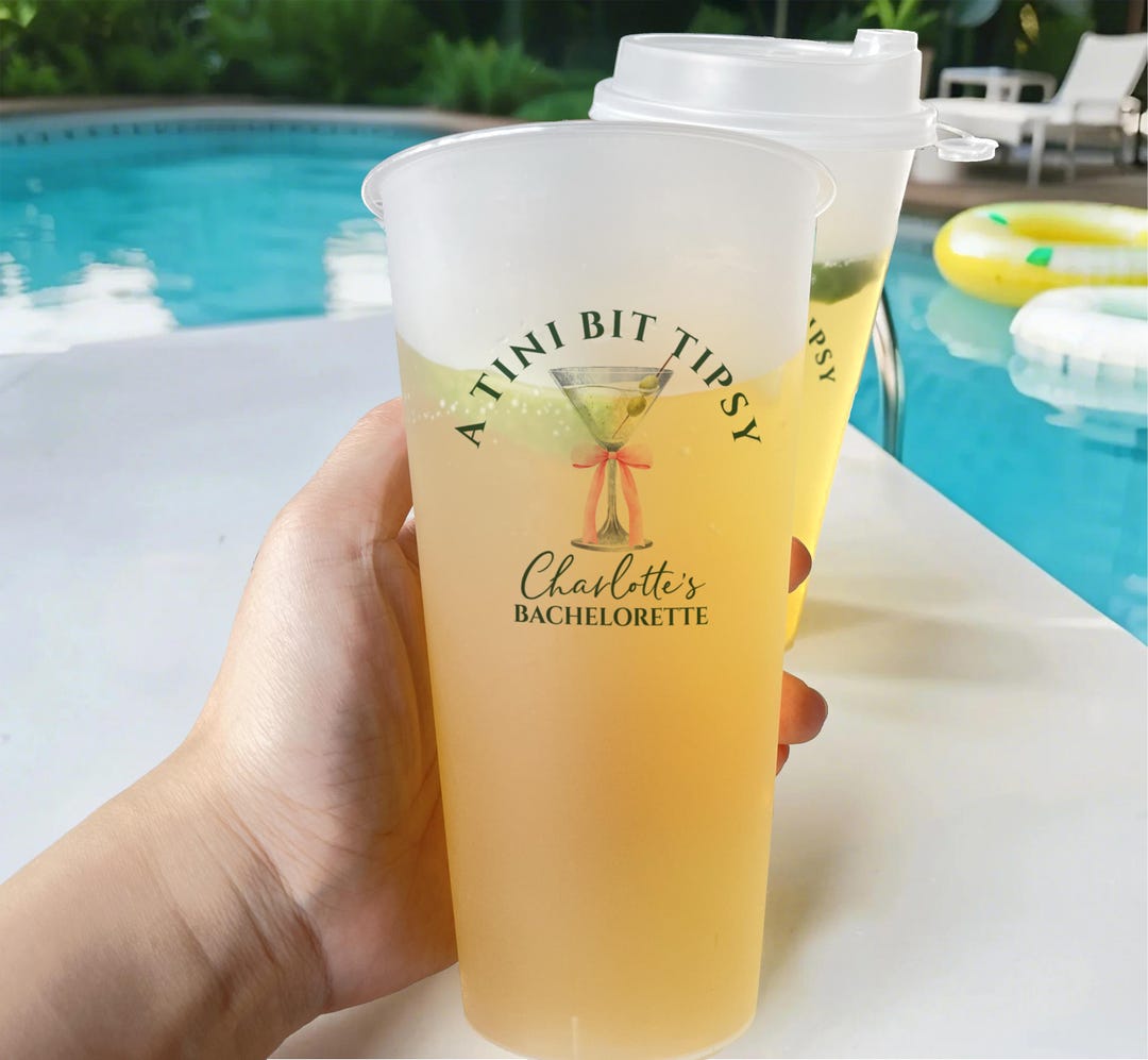 Tini Bit Tipsy Bachelorette Party Frosted Cups, Custom Martini Shot Cups, Bach Weekend, Martini ...