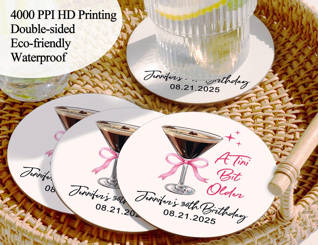 Personalized Cocktail Coasters/a Tini Bit Older 30th Birthday Coasters ...