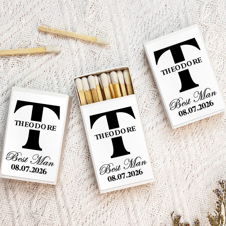 Personalized Matchboxes for Best Man Gifts/bulk Groomsman Monogram ...
