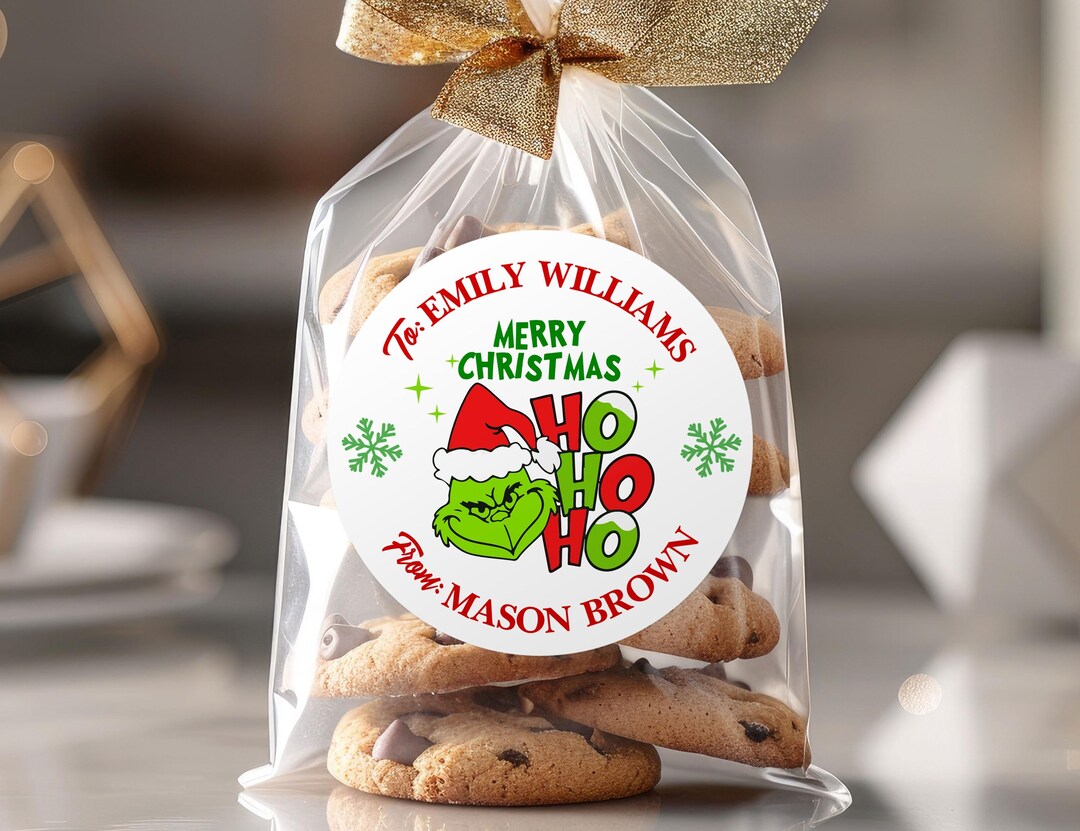 Grinch Christmas Gift Tags for Kids/merry Grinchmas Gift Stickers ...