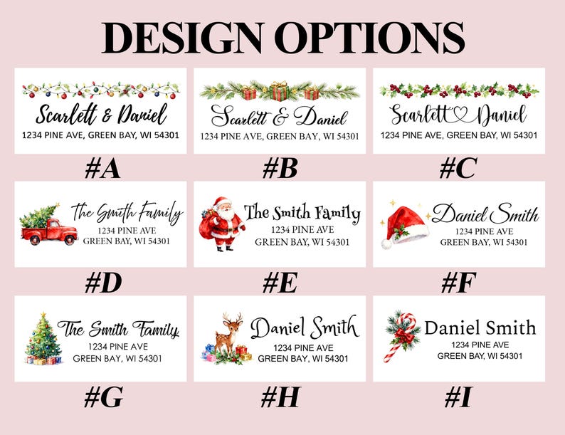 Christmas Guest Address Labels, Guest List Labels, Mailing Stickers for ...