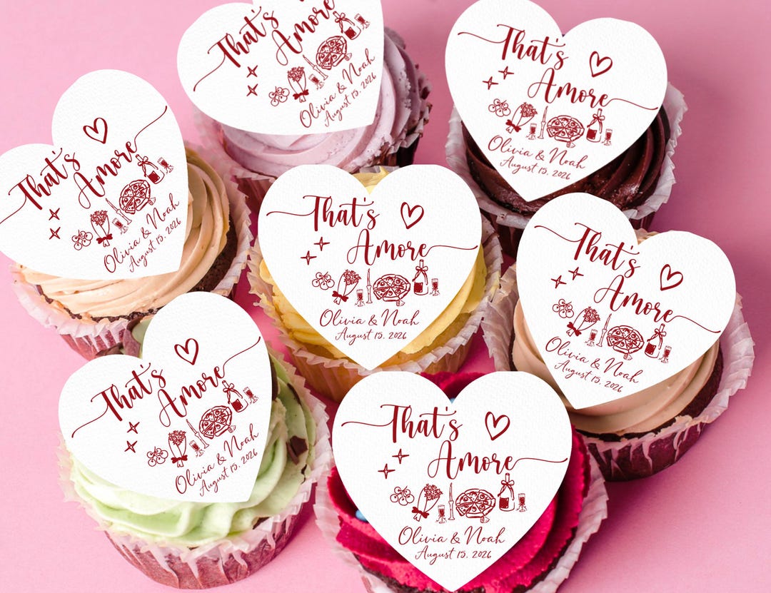 That's Amore Edible Wedding Cake Toppers/custom Bridal Shower Cocktail ...