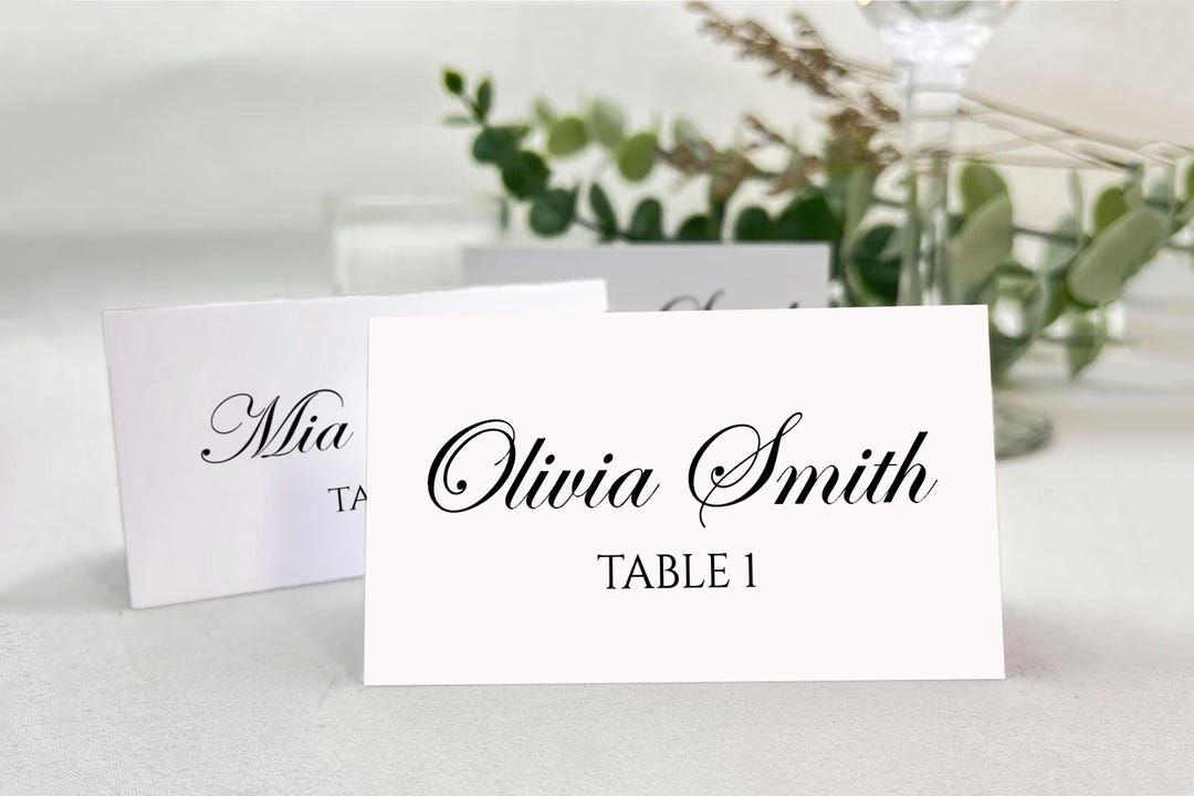 Personalized Wedding Place Cards PRINTED, Wedding Guest Name Cards ...