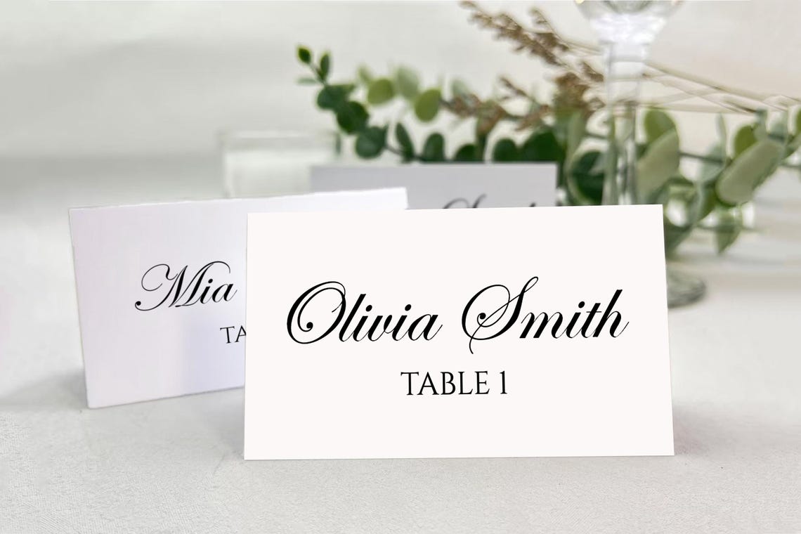 Personalized Wedding Place Cards PRINTED, Wedding Guest Name Cards ...
