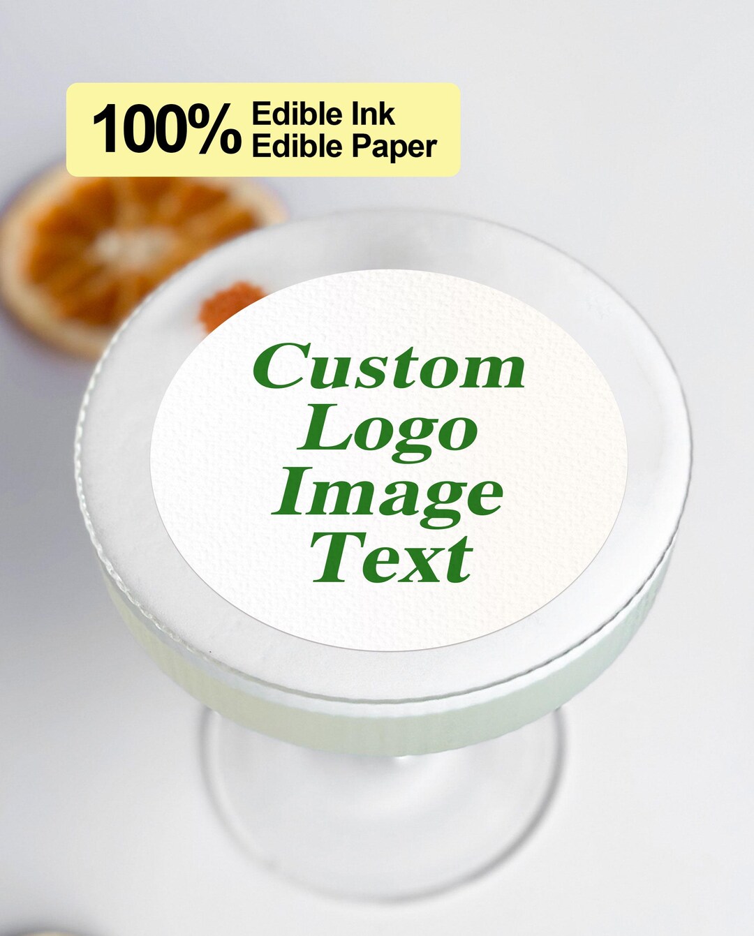 Business Party Decor Cocktail Toppers, Edible Logo Drink Toppers ...