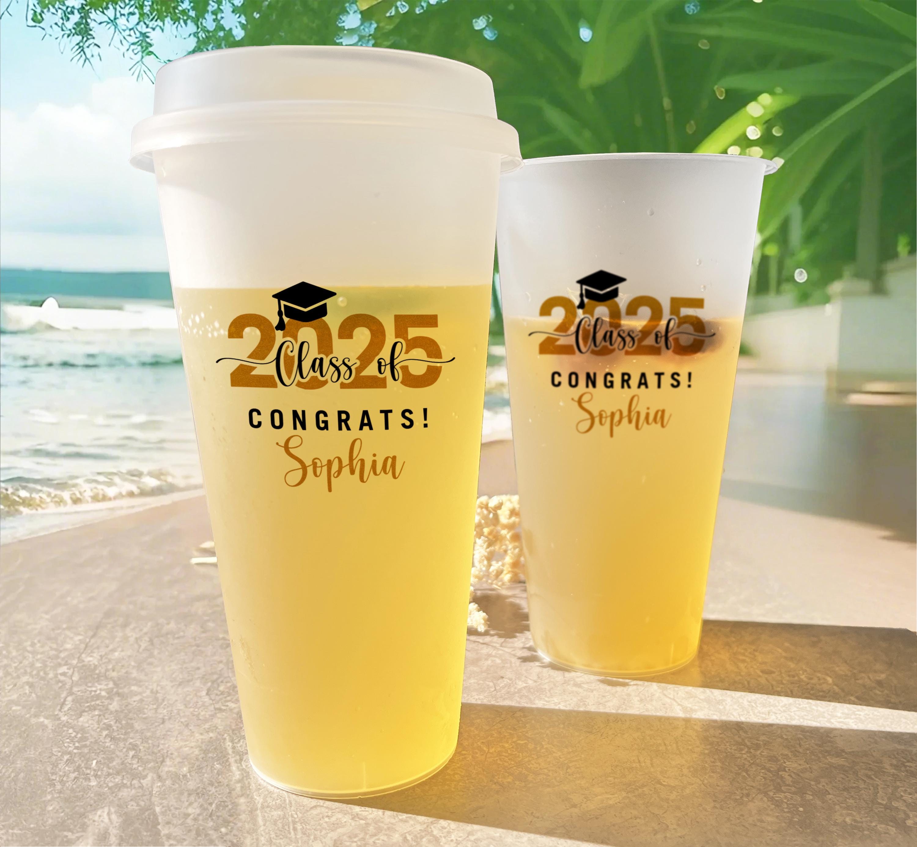 Congrats Grad Custom Graduation Frosted Cups/grad Party Drink Cup ...