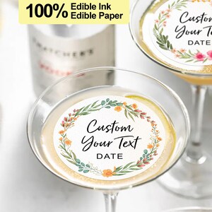Custom Drink Topper/custom Edible Drink Toppers With Text/personalized ...