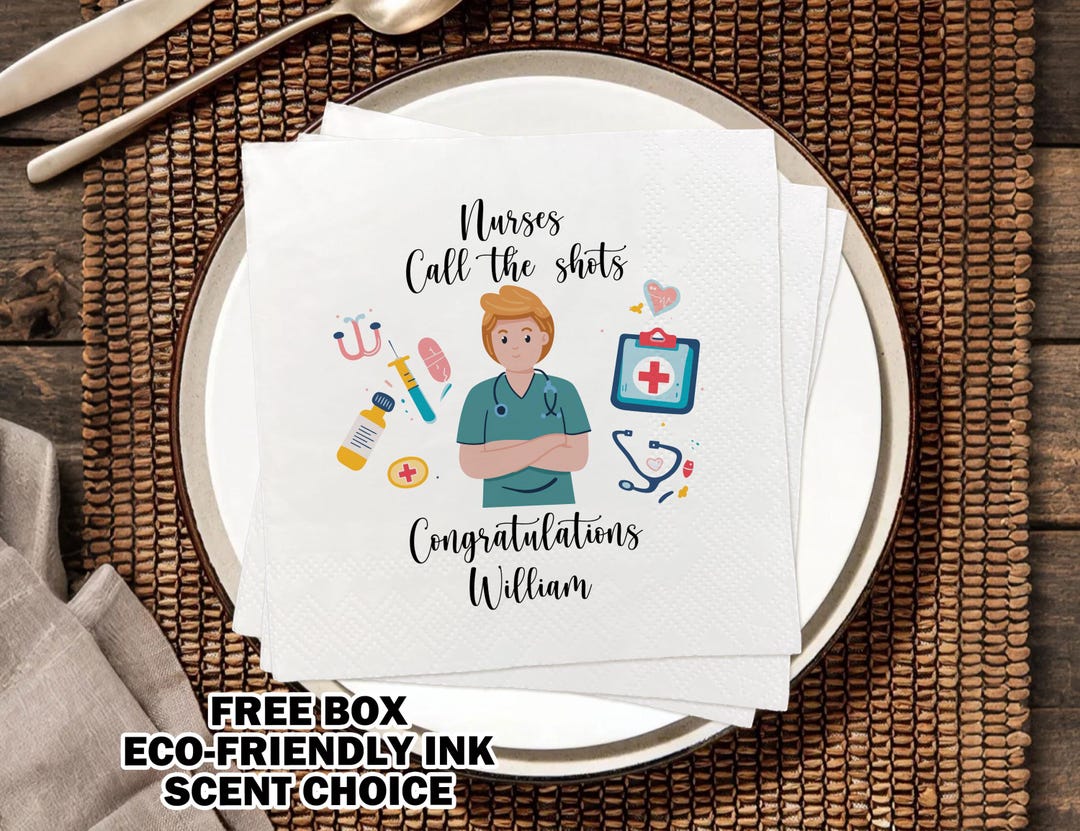 She's Ready to Call the Shots-nurse Graduation Party Napkins/nursing ...
