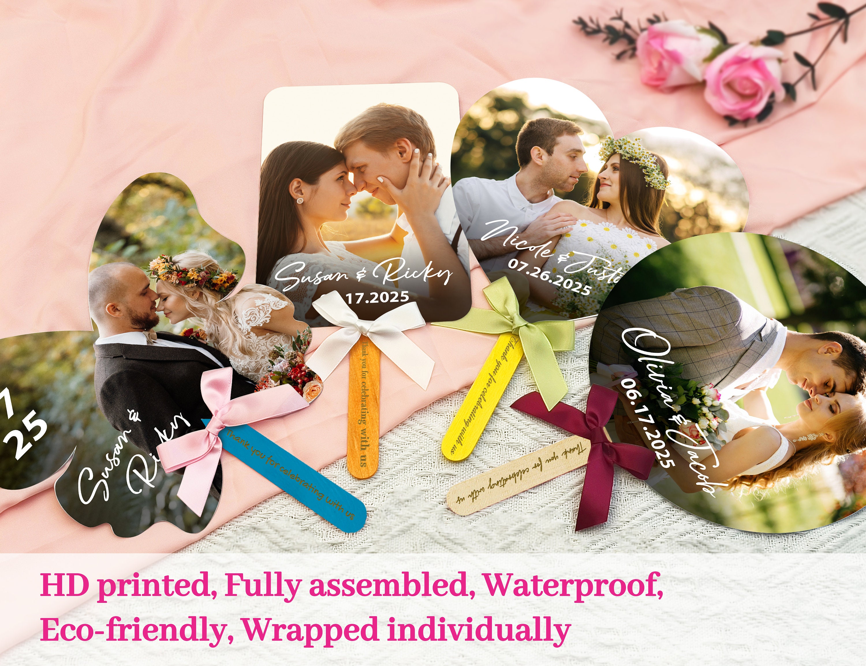 Wedding Timeline Photo Program Fans With Bowtie Assembled Beach Wedding ...