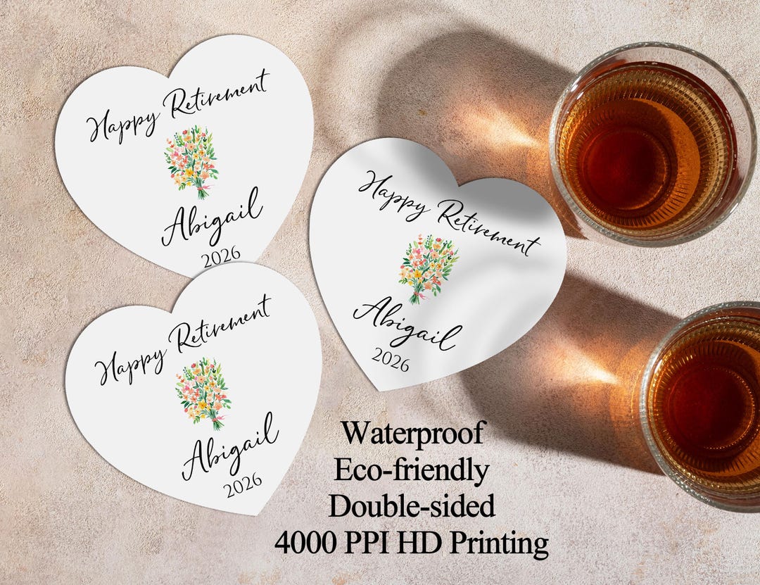 Happy Retirement Personalized Coaster/retirement Celebration Drink Mats ...