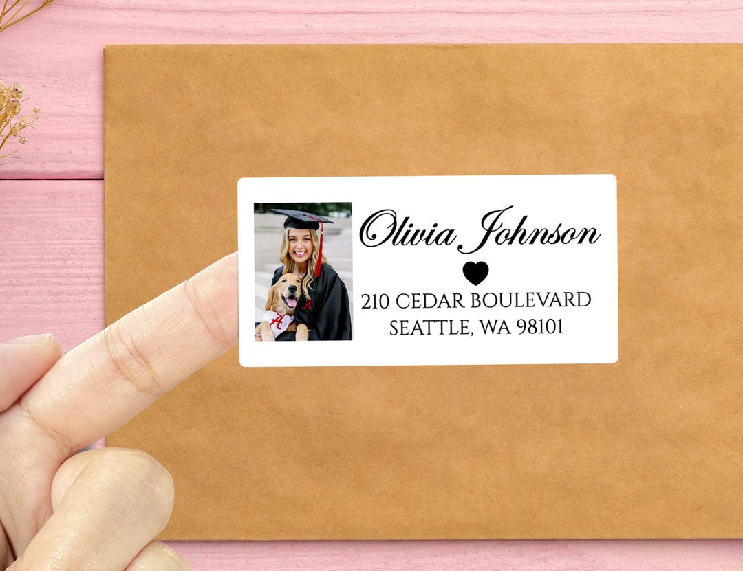 Graduation Guest Address Labels With Photo, Grad Recipient Address ...