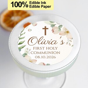 First Holy Communion Edible Cupcake Toppers, Baptism Party Cocktail ...